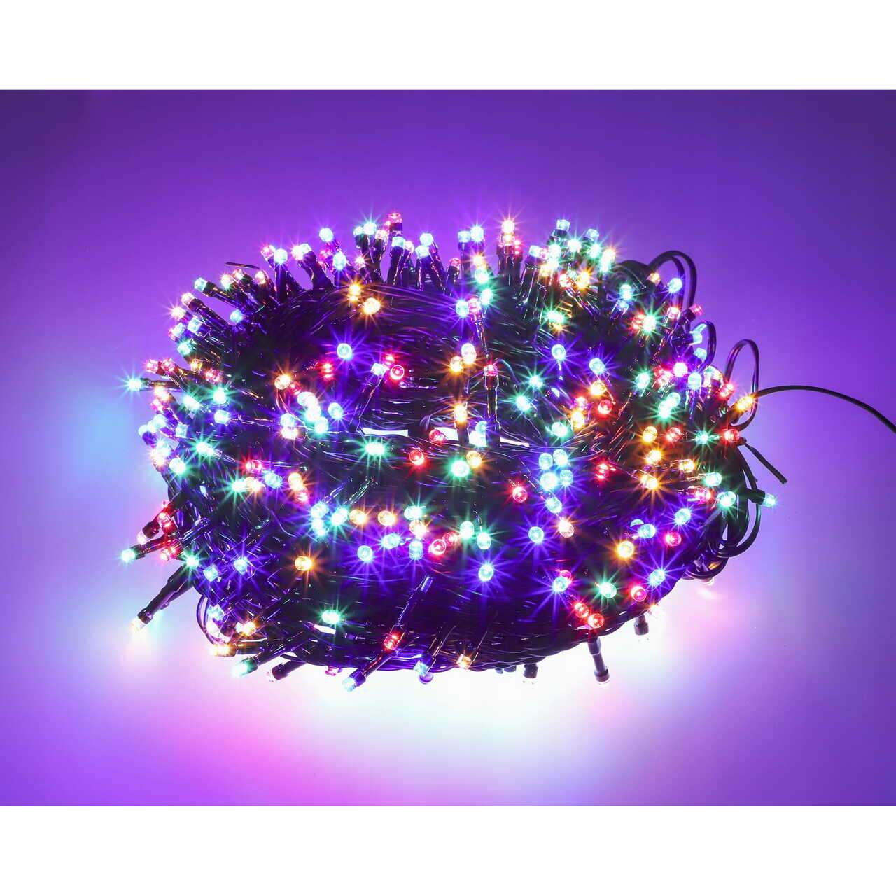 Instalatie luminoasa de Craciun, exterior/interior, 500 LED, 8 moduri, multicolor, IP44, 25 m ...